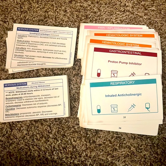 Other | Nursing Pharmacology Flashcards | Poshmark